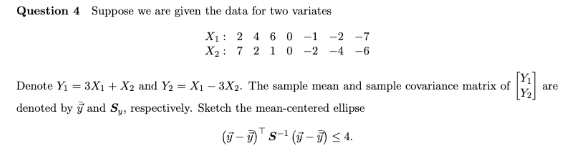 Solved Question 4 Suppose we are given the data for two | Chegg.com