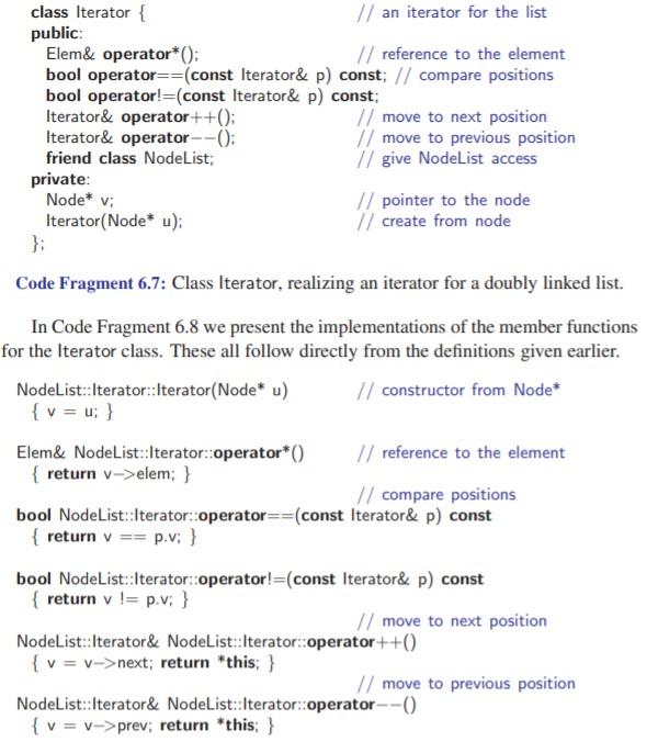 Solved In our implementation of an iterator for class | Chegg.com