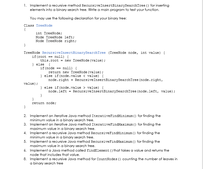1. Implement a recursive method | Chegg.com 1. Implement a recursive method | Chegg.com