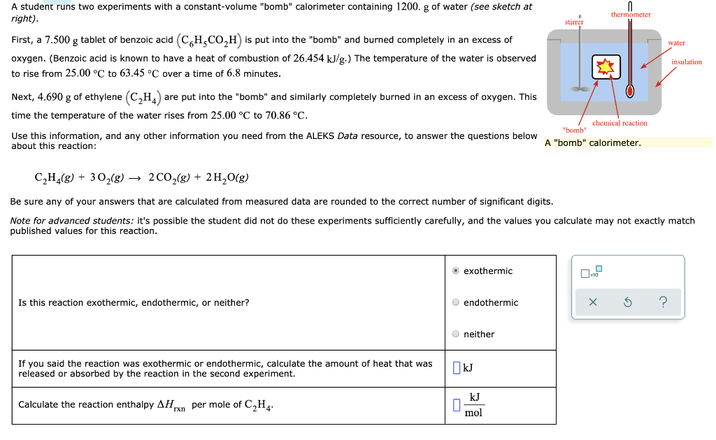 Solved A student runs two experiments with a constant-volume | Chegg.com