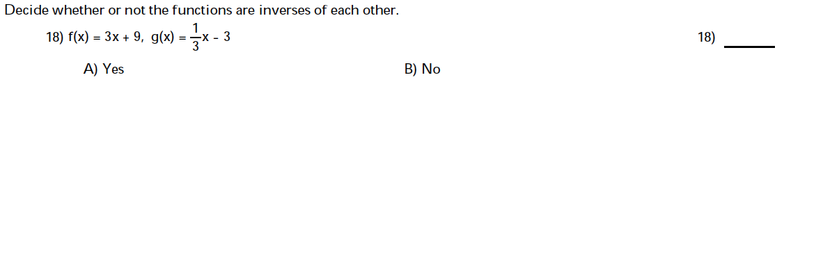 Solved Decide whether or not the functions are inverses of | Chegg.com