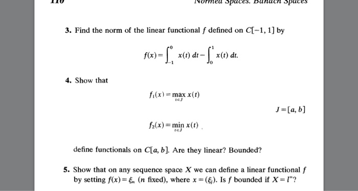 Solved Find The Norm Of The Linear Functional F Defined On