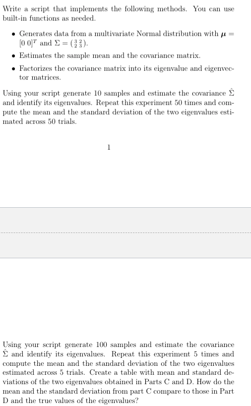 Write a script that implements the following methods. | Chegg.com