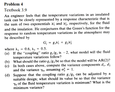 Solved 1extbooK 3.9 An engineer feels that the temperature | Chegg.com