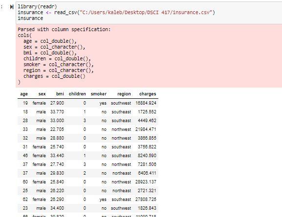 : library(readr) insurance