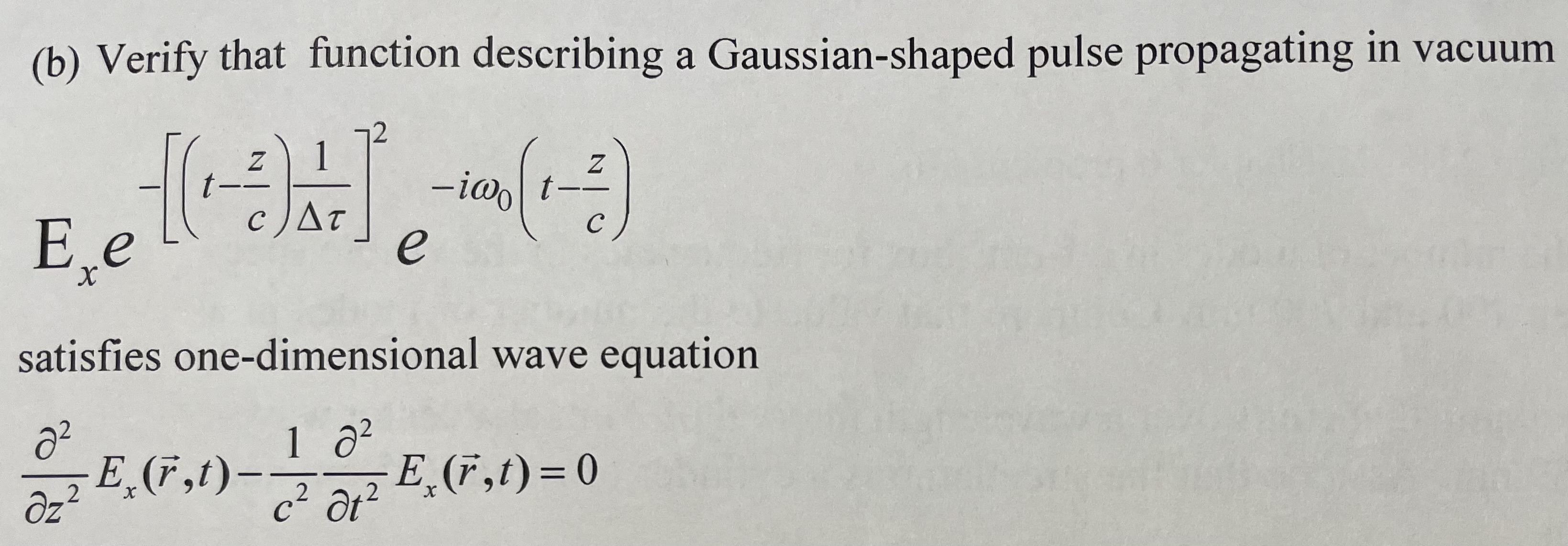 Verify that the function describing a Gaussian-shaped | Chegg.com