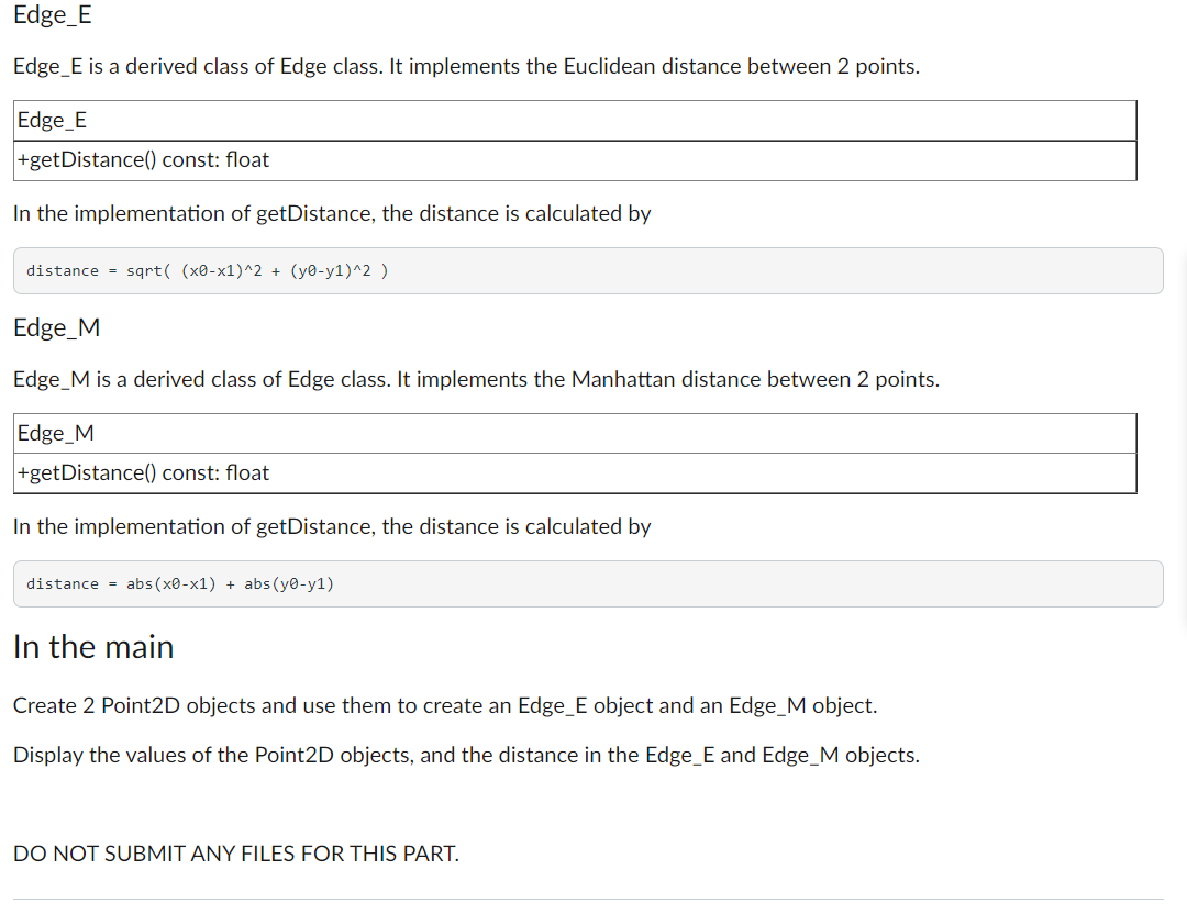 Description The Edge Class Contains 2 Point2d 