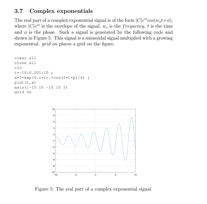Solved 3.7 Complex exponentials The real part of a complex | Chegg.com