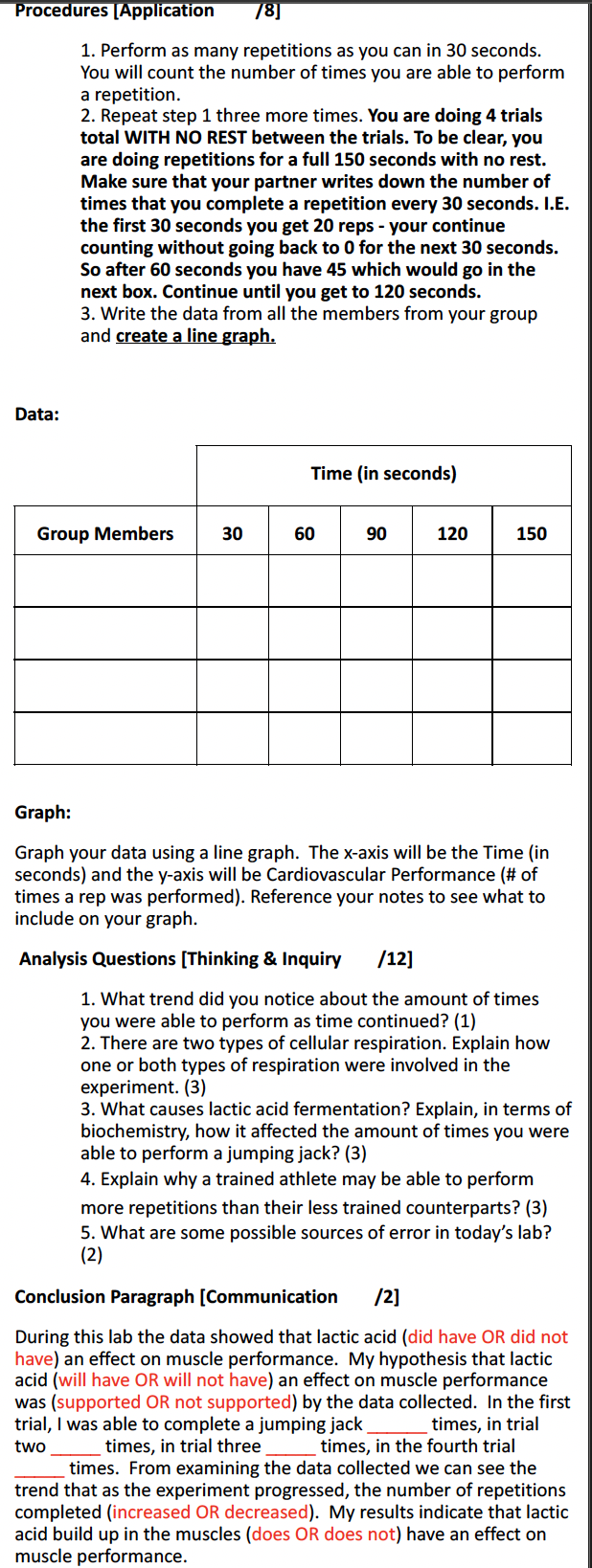 Solved Procedures [Application/8]Perform as many repetitions | Chegg.com