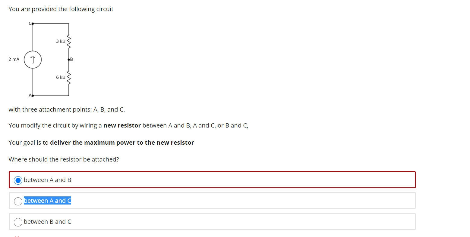 Solved You are provided the following circuit 3 k2 2 mA T B | Chegg.com