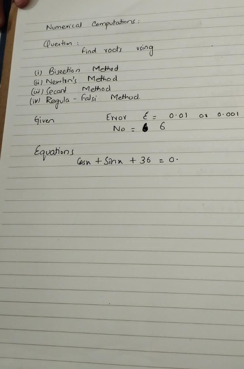 Solved I Bisection Method Ii Newtirs Method Iii 2879