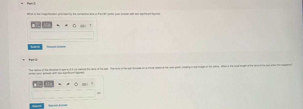 Solved Part A With unaided vision, a librarian can focus | Chegg.com