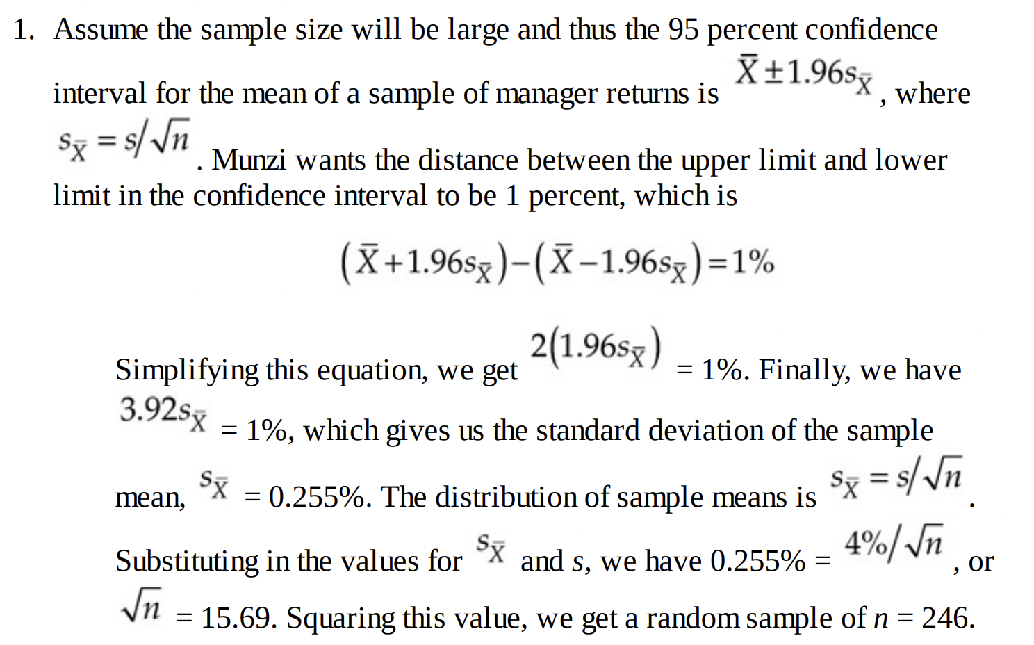 Solved The answer indicated 1.96 is the value, but where is | Chegg.com