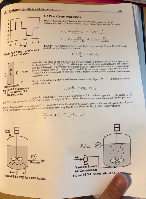 Solved lQuestions and Exereises 6.3 First-Order Processes | Chegg.com