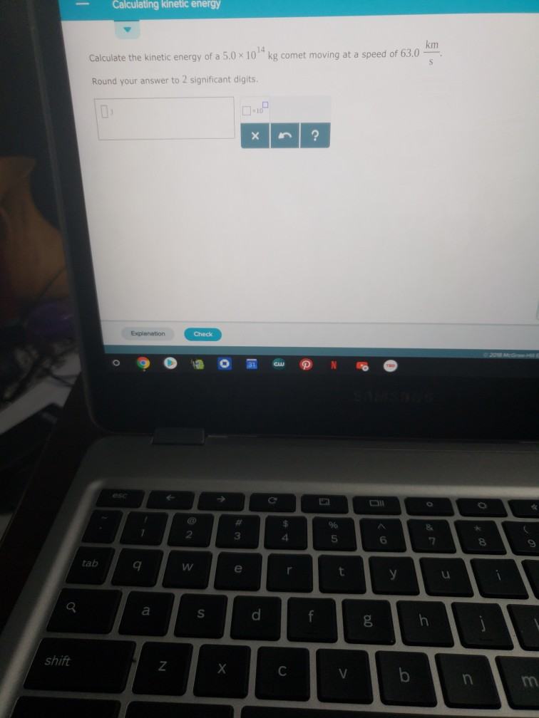 Solved Calculating kinetic energy km Calculate the kinetic | Chegg.com
