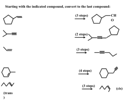 Solved Starting with the indicated compound, convert to the | Chegg.com