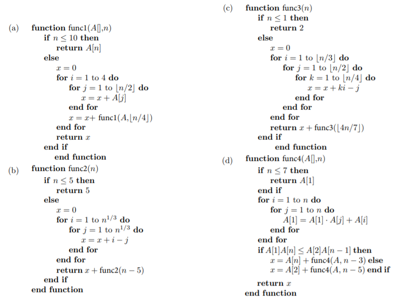 Solved Problem 1. Write a recurrence relation describing the | Chegg.com
