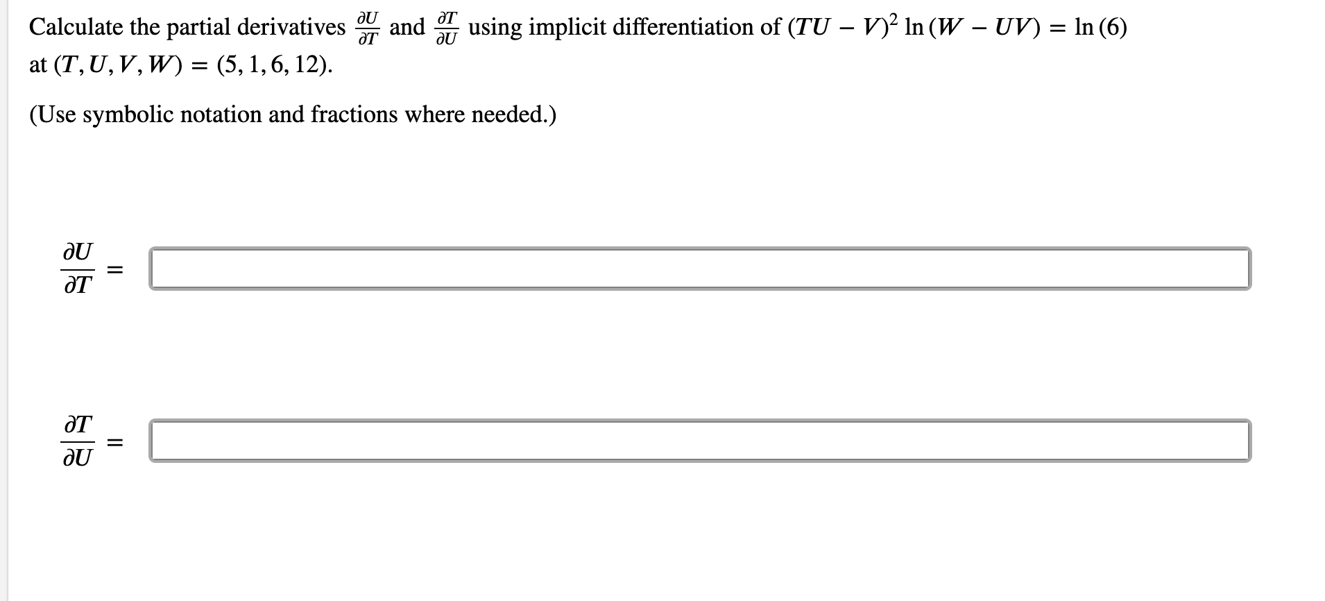 Solved JU Calculate the partial derivatives and using | Chegg.com