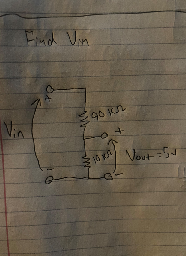 Solved Find Vin Of 90 кл Vin + $ § 10kn) Vout=5v | Chegg.com