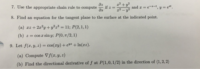 Solved Use the appropriate chain rule to compute partial | Chegg.com