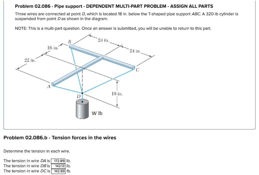 Solved Problem 02.086 - Pipe support - DEPENDENT MULTI-PART | Chegg.com