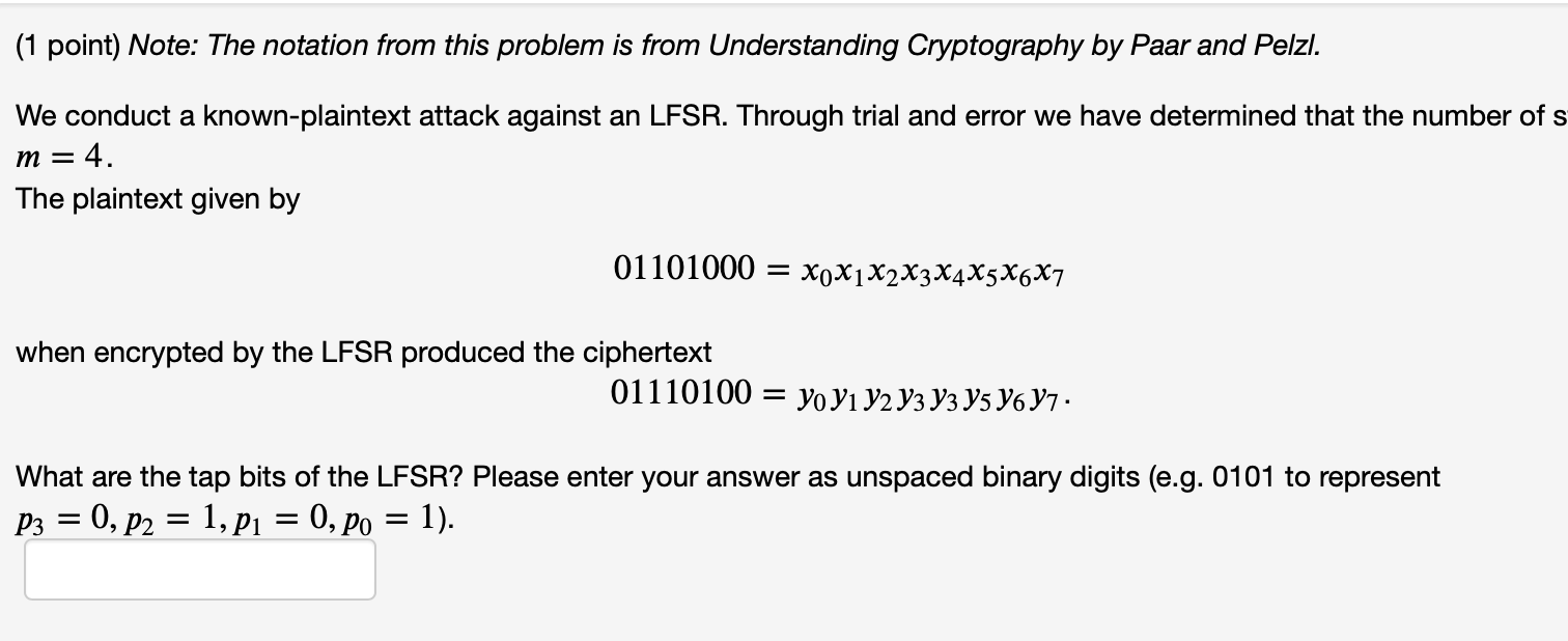 Solved (1 point) Note: The notation from this problem is | Chegg.com
