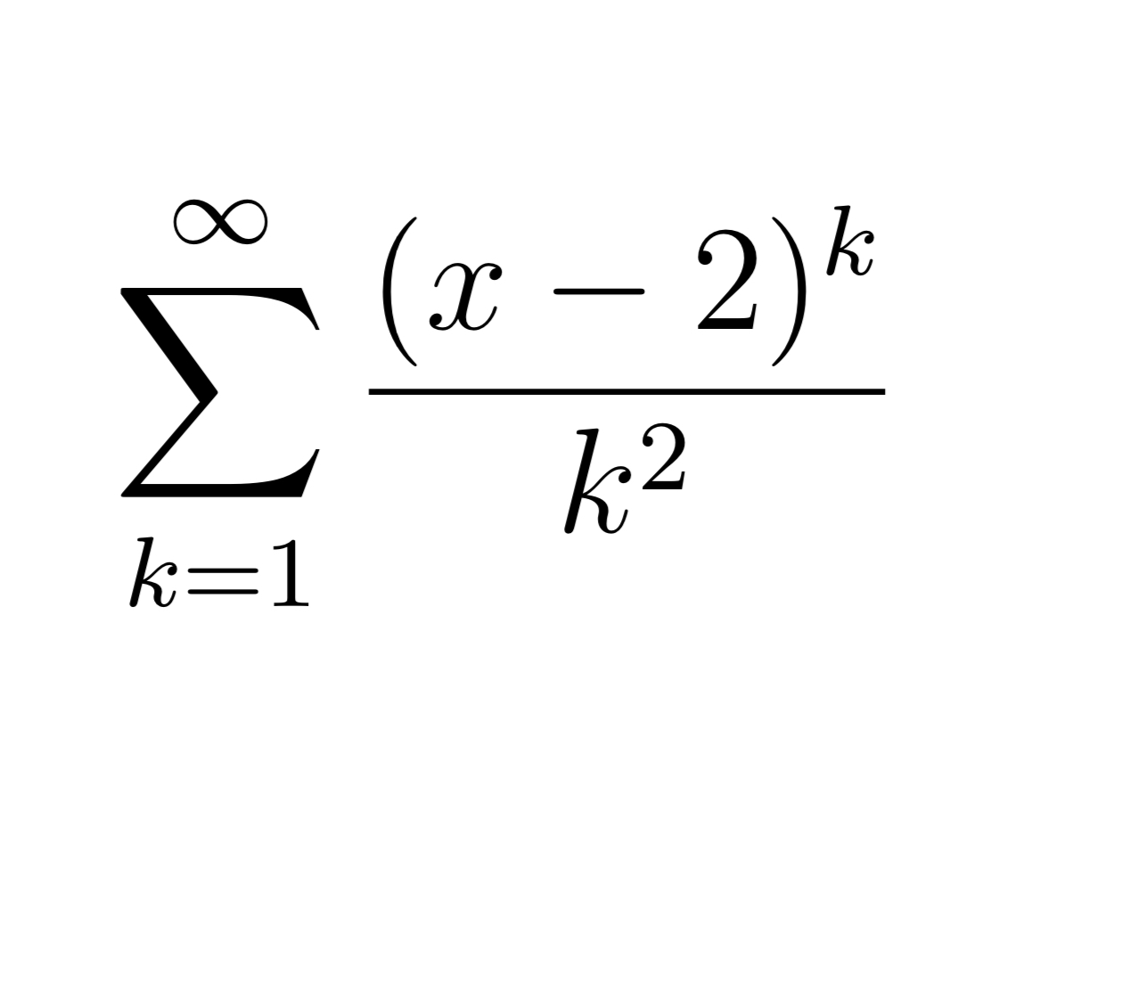 Solved ∑k=1∞k2(x−2)k | Chegg.com