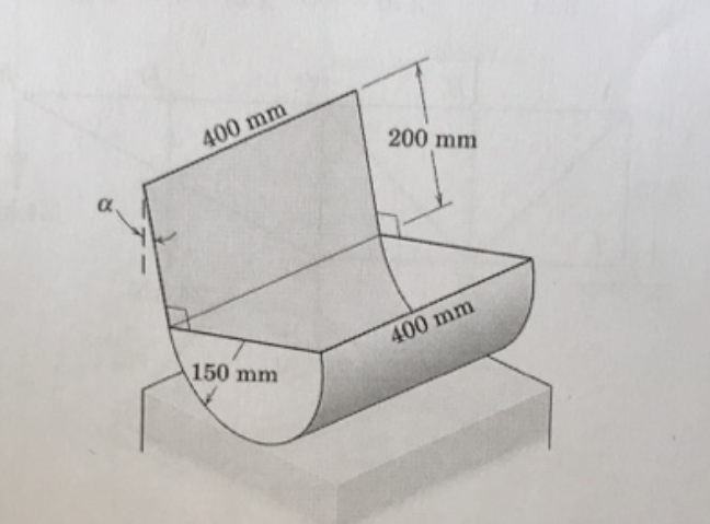 Solved Consider a half cylinder container with semi-circular | Chegg.com