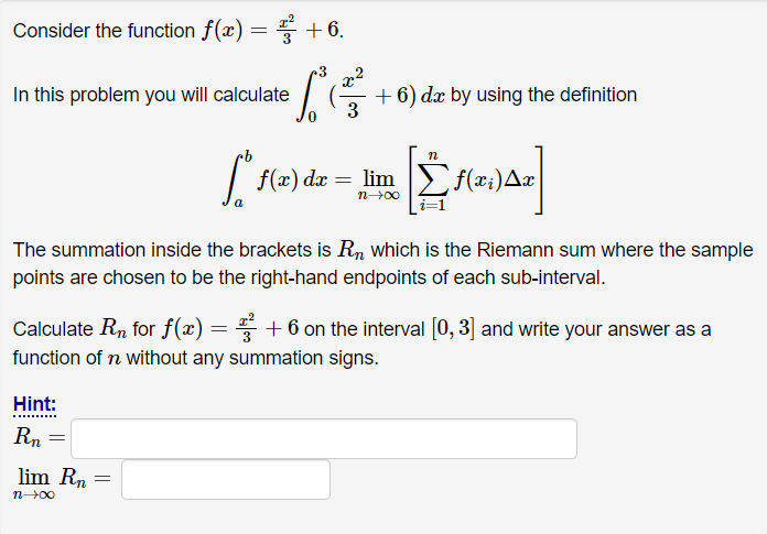 Solved Consider the function f(x)=3x2+6. In this problem you | Chegg.com