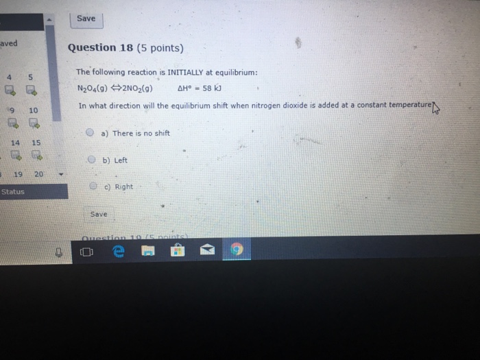 Solved Save aved Question 18 (5 points) The following | Chegg.com