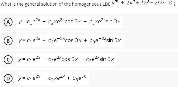 Solved What is the general solution of the homogeneous LDE " | Chegg.com
