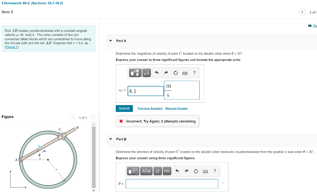 Solved Rod AB rotates counterclockwise with a | Chegg.com