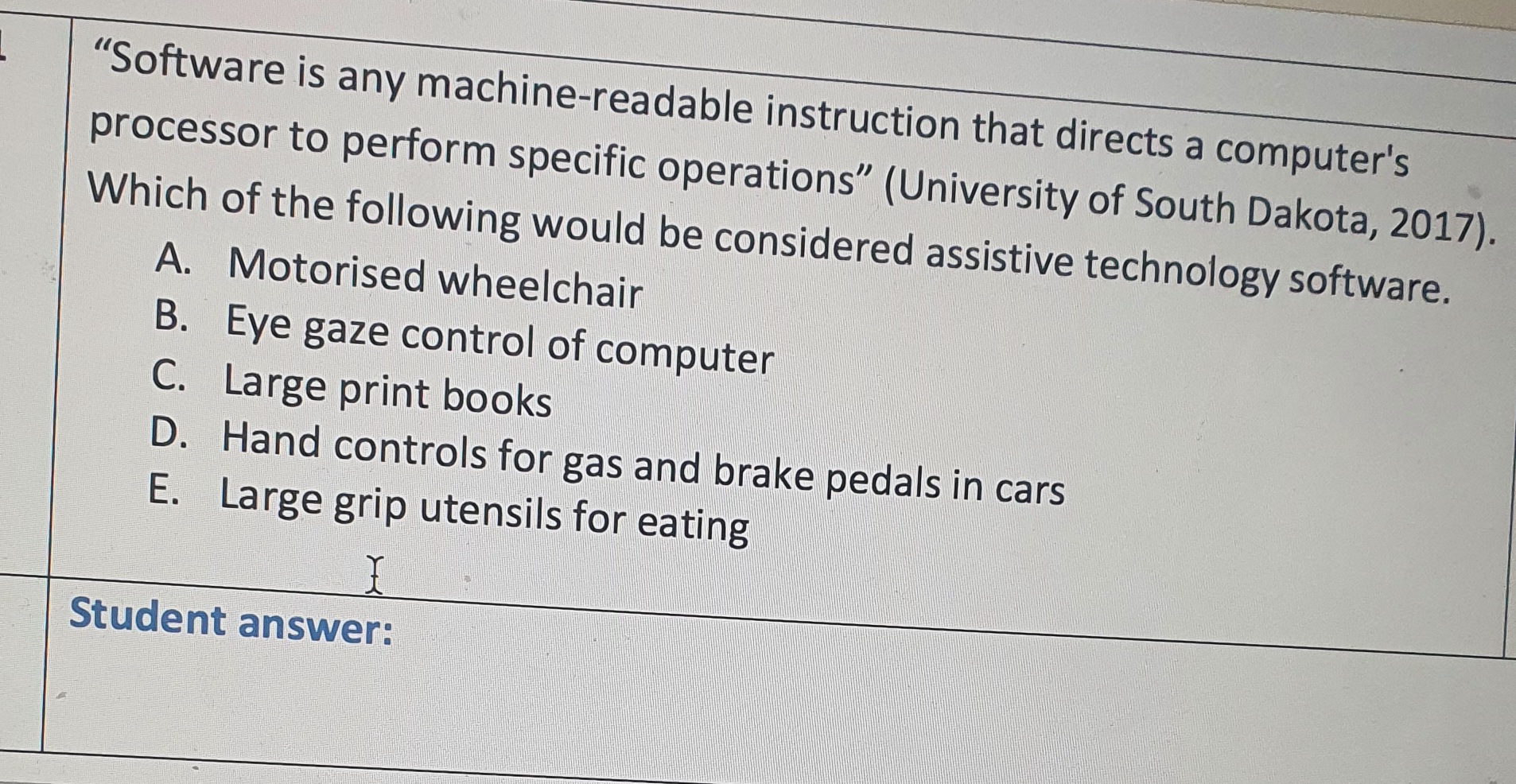 Solved "Software is any machine-readable instruction that | Chegg.com