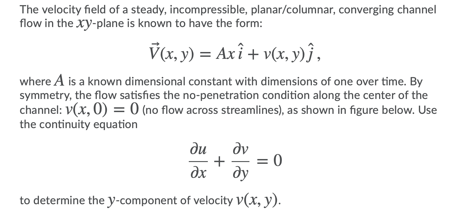 Solved The velocity field of a steady, incompressible, | Chegg.com