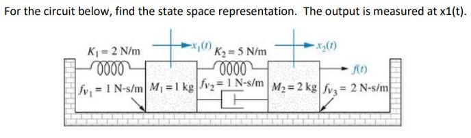 Solved (b)For the circuit below, find the state space | Chegg.com