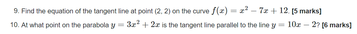 Solved 9. Find the equation of the tangent line at point | Chegg.com
