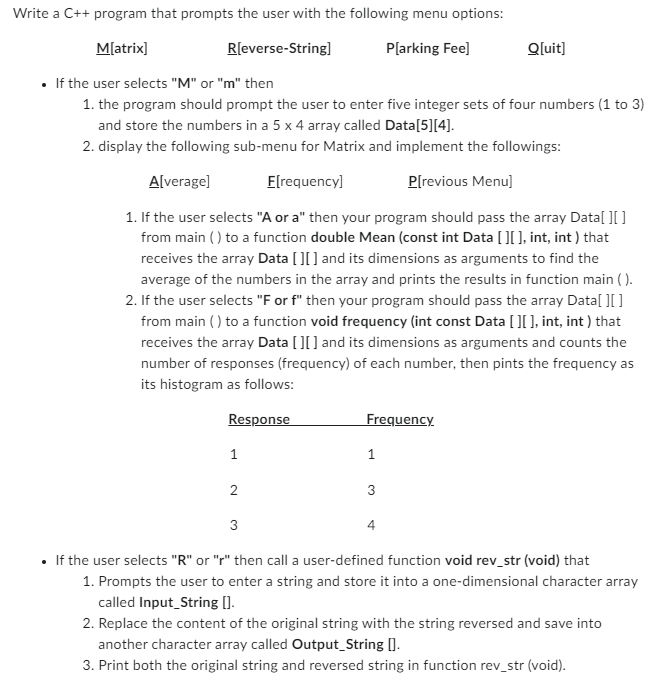 Solved 1. If the user selects "A or a" then your program | Chegg.com
