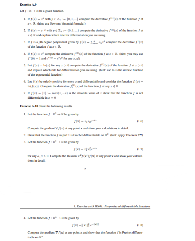Solved Let the function f:Rn→R be ﻿given | Chegg.com