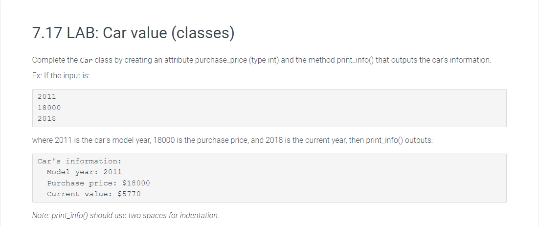 Solved Complete the Car class by creating an attribute | Chegg.com