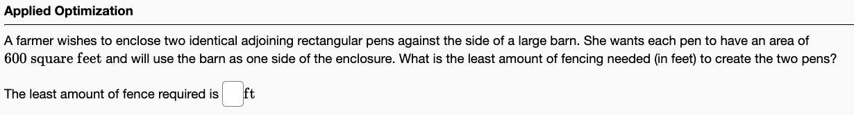 Solved Applied Optimization A farmer wishes to enclose two | Chegg.com