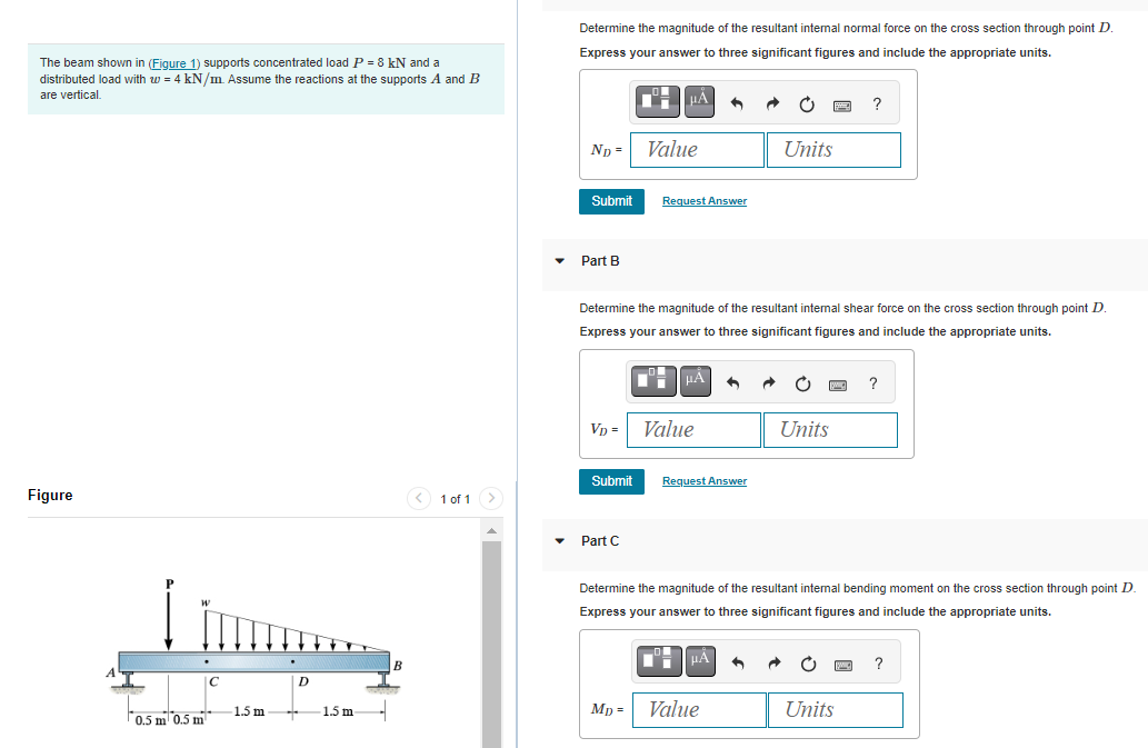 Solved Determine the magnitude of the resultant internal | Chegg.com