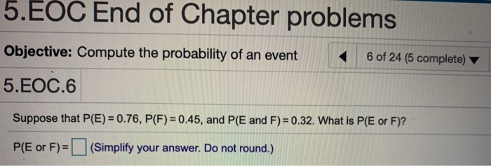 Solved 5.EOC End of Chapter problems Objective: Compute the | Chegg.com