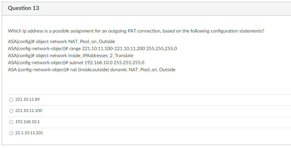 Solved Which ip address is a possible assignment for an | Chegg.com