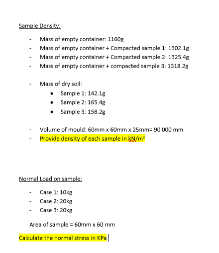 Solved Sample Density: - - - - Mass of empty container: | Chegg.com