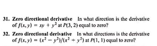 Solved 31. Zero directional derivative In what direction is | Chegg.com