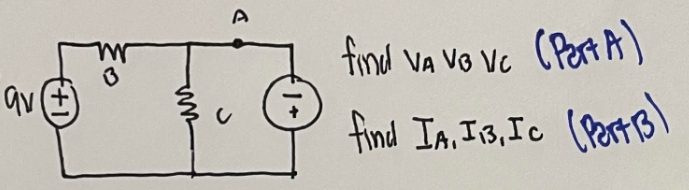 Solved find VA,VB,VC(Part A)find IA,IB,IC(Part B) | Chegg.com