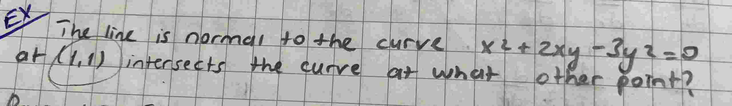 Solved Ex ﻿The line is ﻿normal to ﻿the curve | Chegg.com