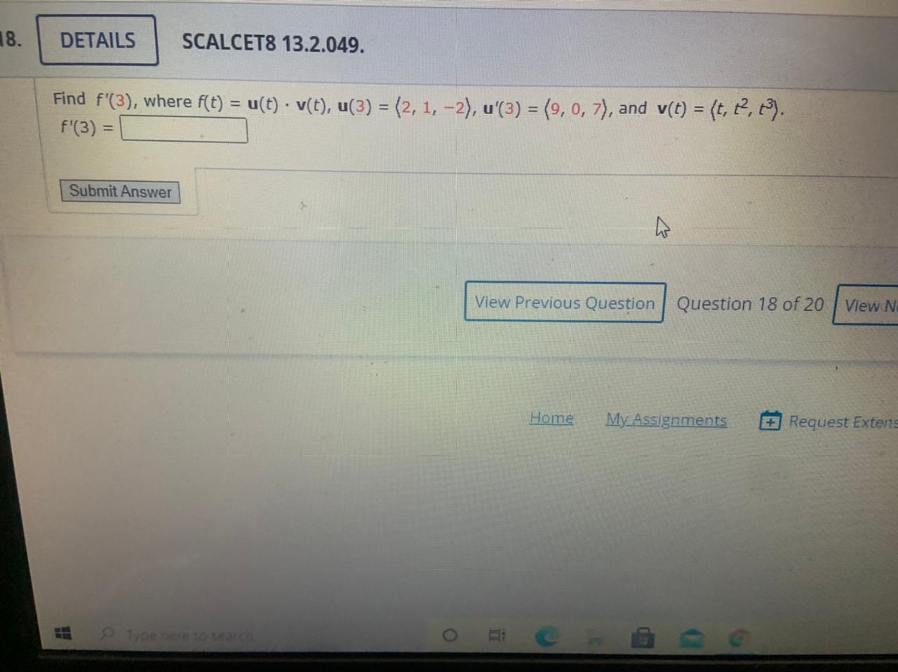 Solved Find f '(3), where f(t) = u(t) · v(t), u(3) = | Chegg.com