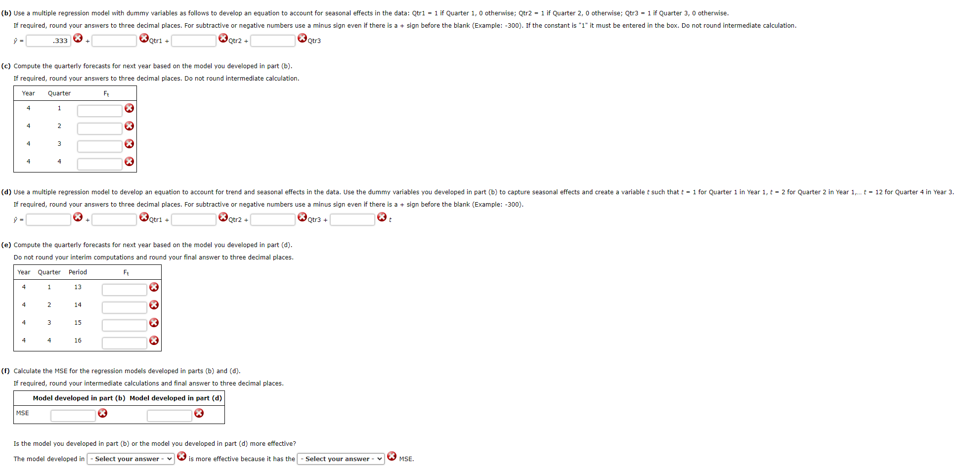 Solved Consider the following time series data. Use a | Chegg.com