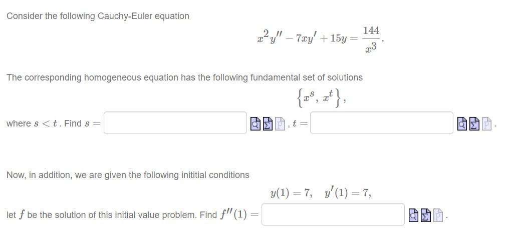 Solved Consider the following Cauchy-Euler equation | Chegg.com